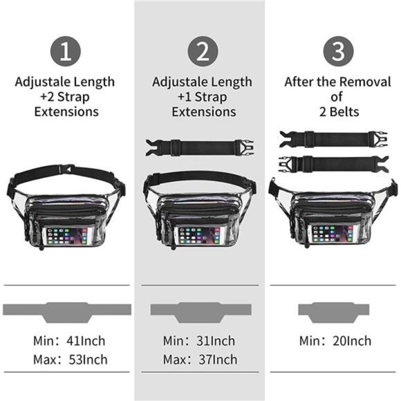 Bags | Clear Fanny Pack Multipocket See Through Plastic Waist Bag ...